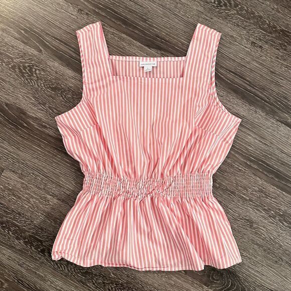 Liz Claiborne | Tops | Liz Claibornestriped Square Neck Elastic ...